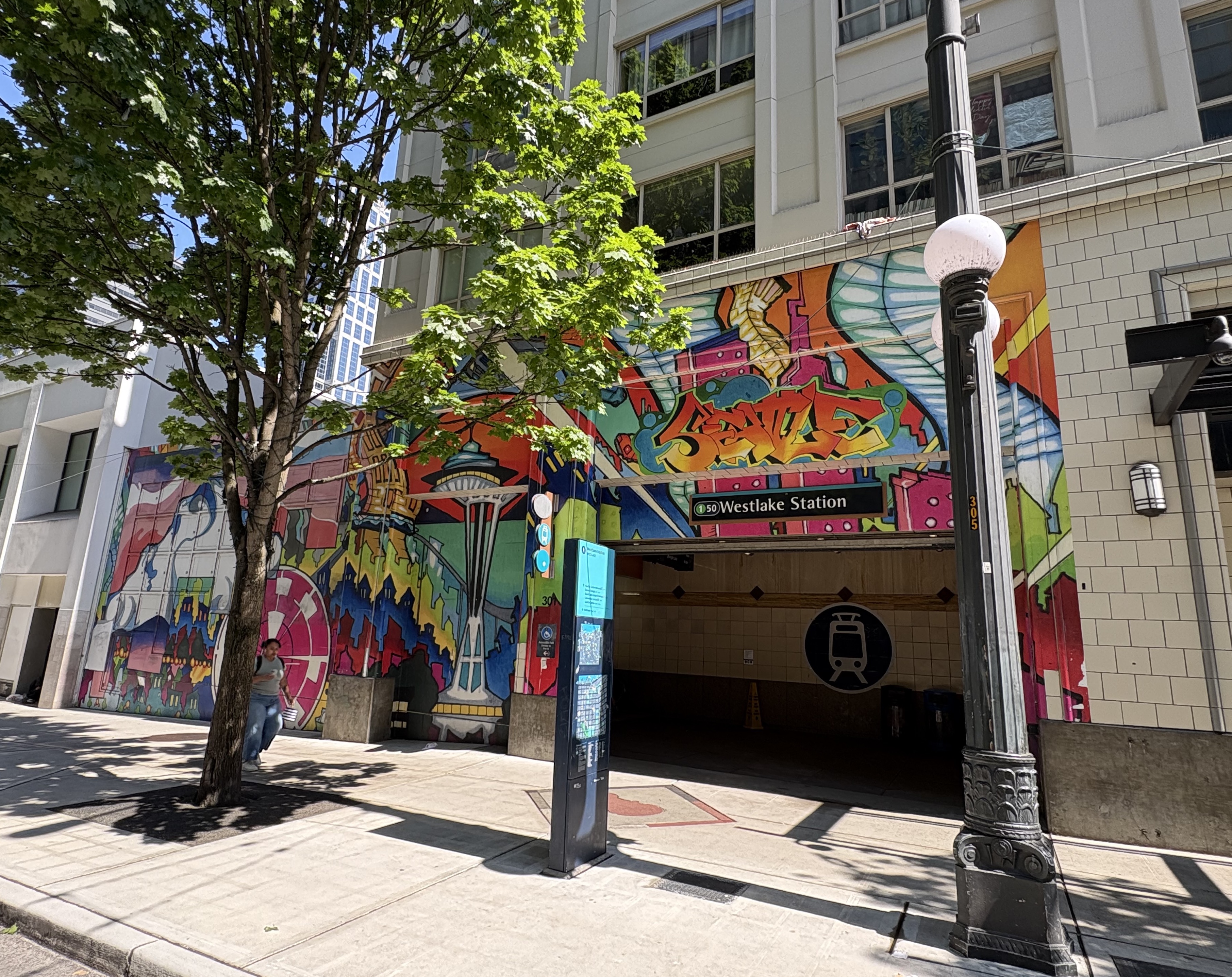 Explore Seattle's Colorful Mural at Westlake Station